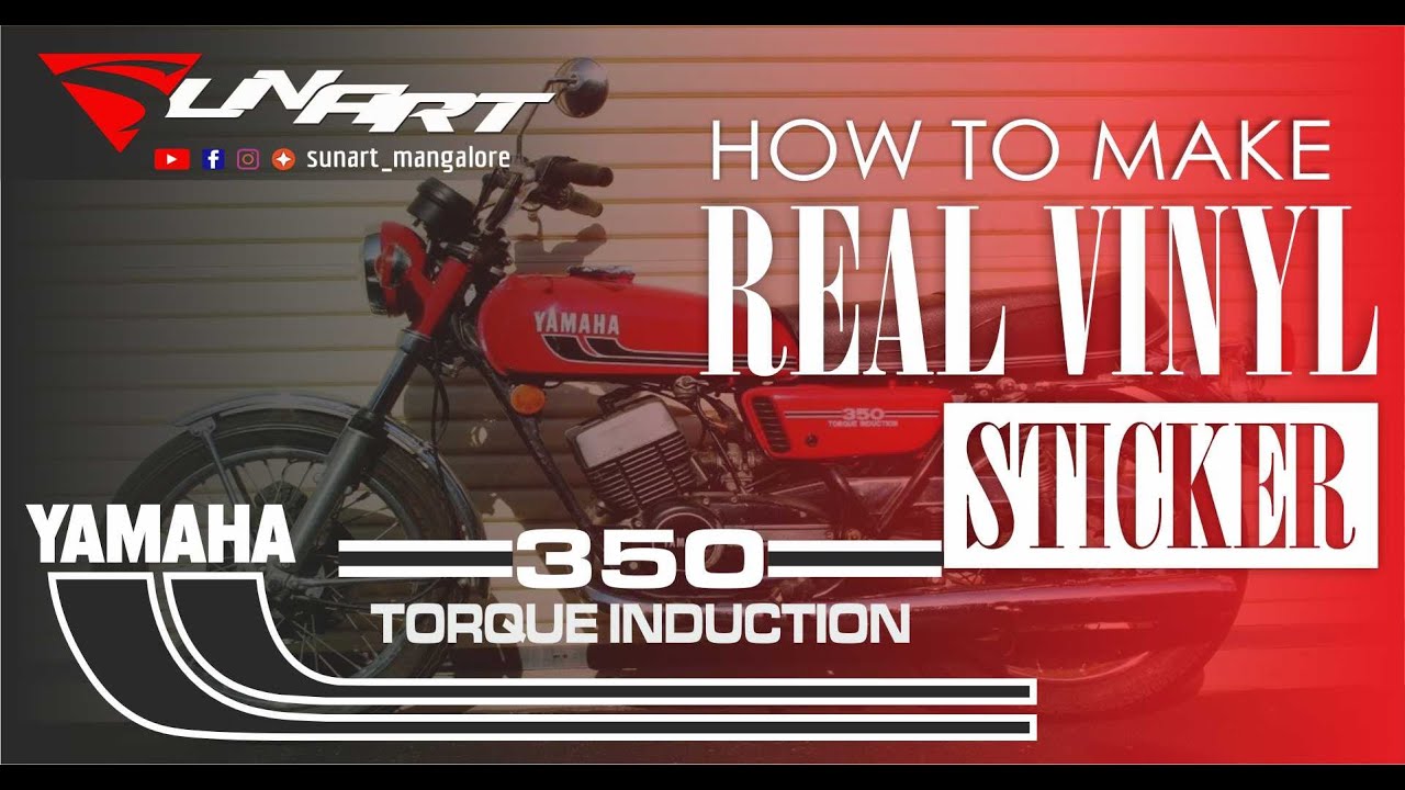 HOW TO MAKE REAL VINYL STICKER FOR YAMAHA RD 350 - YouTube