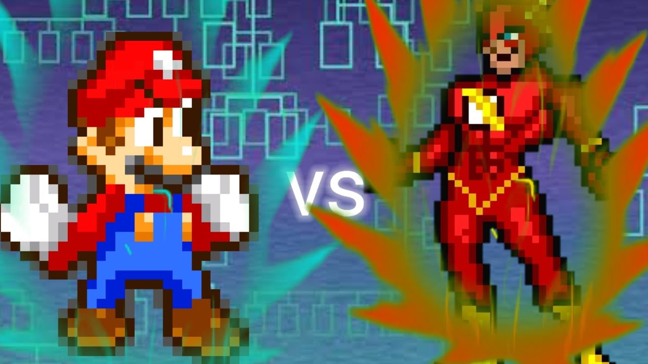 mario vs flash (sprite animation) - YouTube