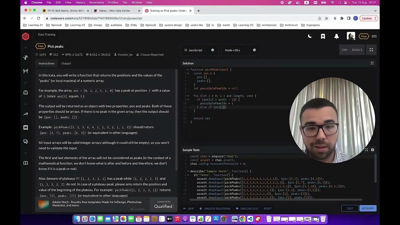 Codewars JavaScript, решение задачи Pick Peaks - YouTube