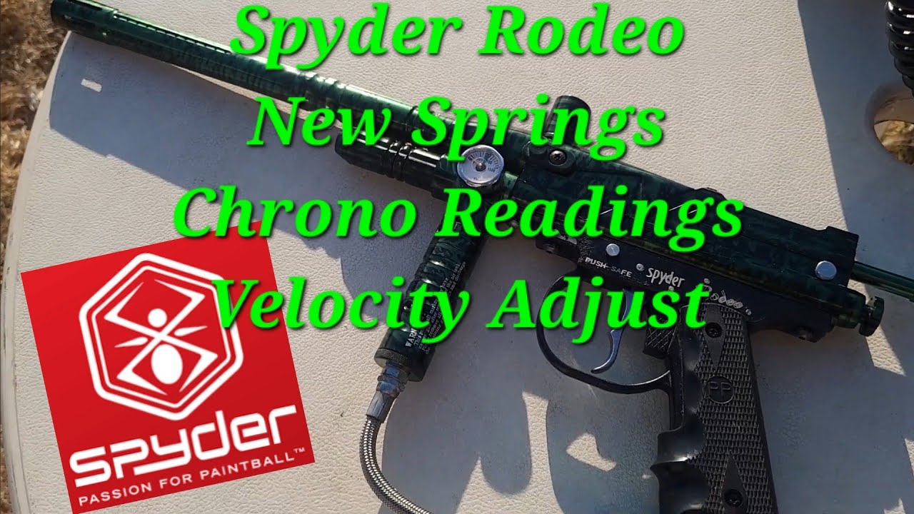 Spyder Rodeo Old Paintball marker STBB New Springs and Chrono readings ...