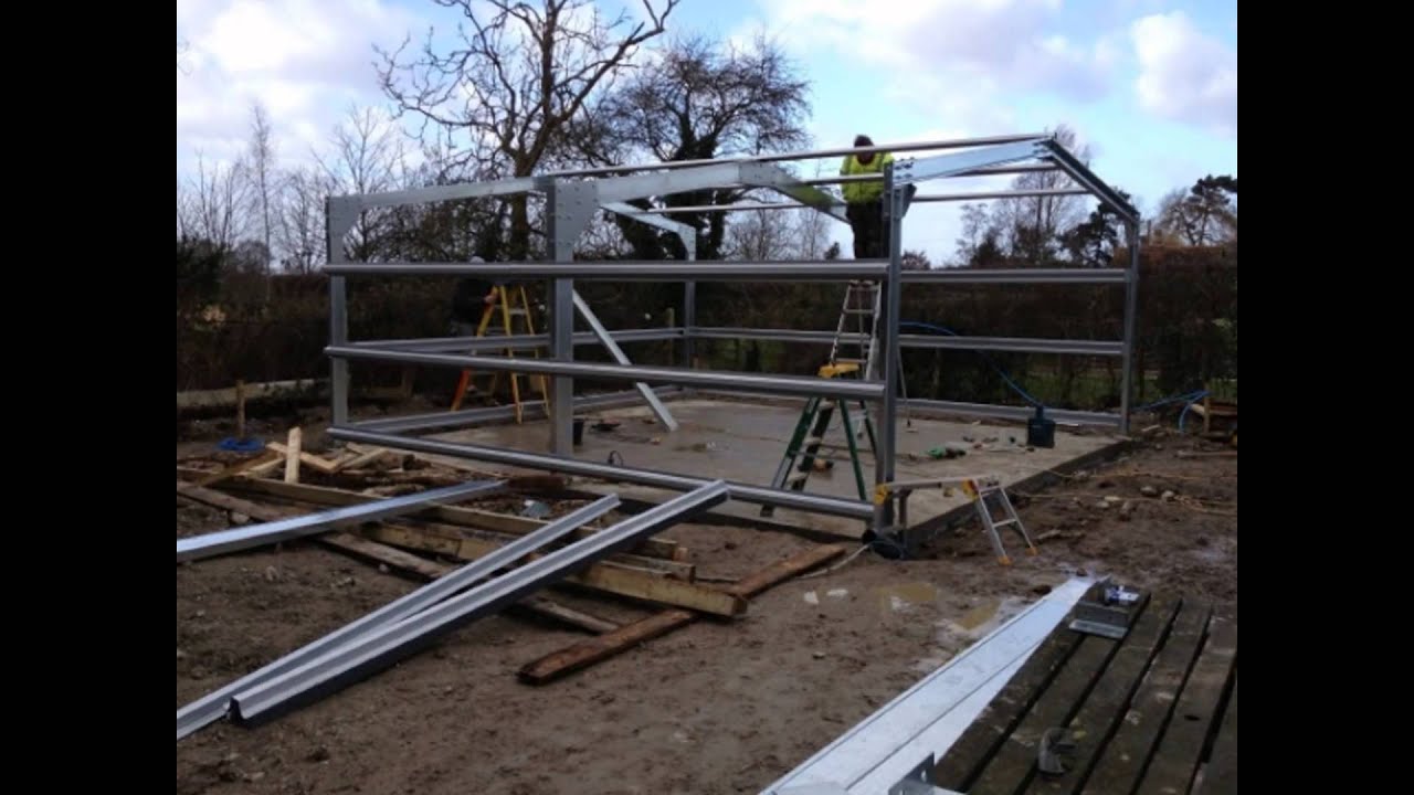 Steel building installed by First Fix Installations - YouTube