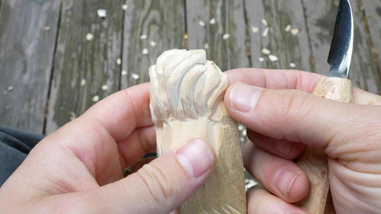 Wood Carving Hair for Beginners-- Easy Lesson on Whittling Hair-Knife ...