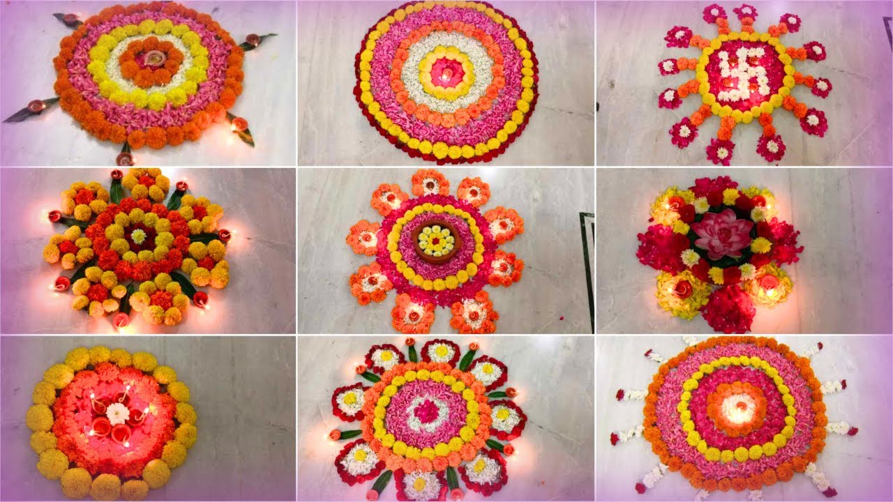 9 Circle Diwali Decoration Ideas at Home | Diwali Flower Decor for a ...