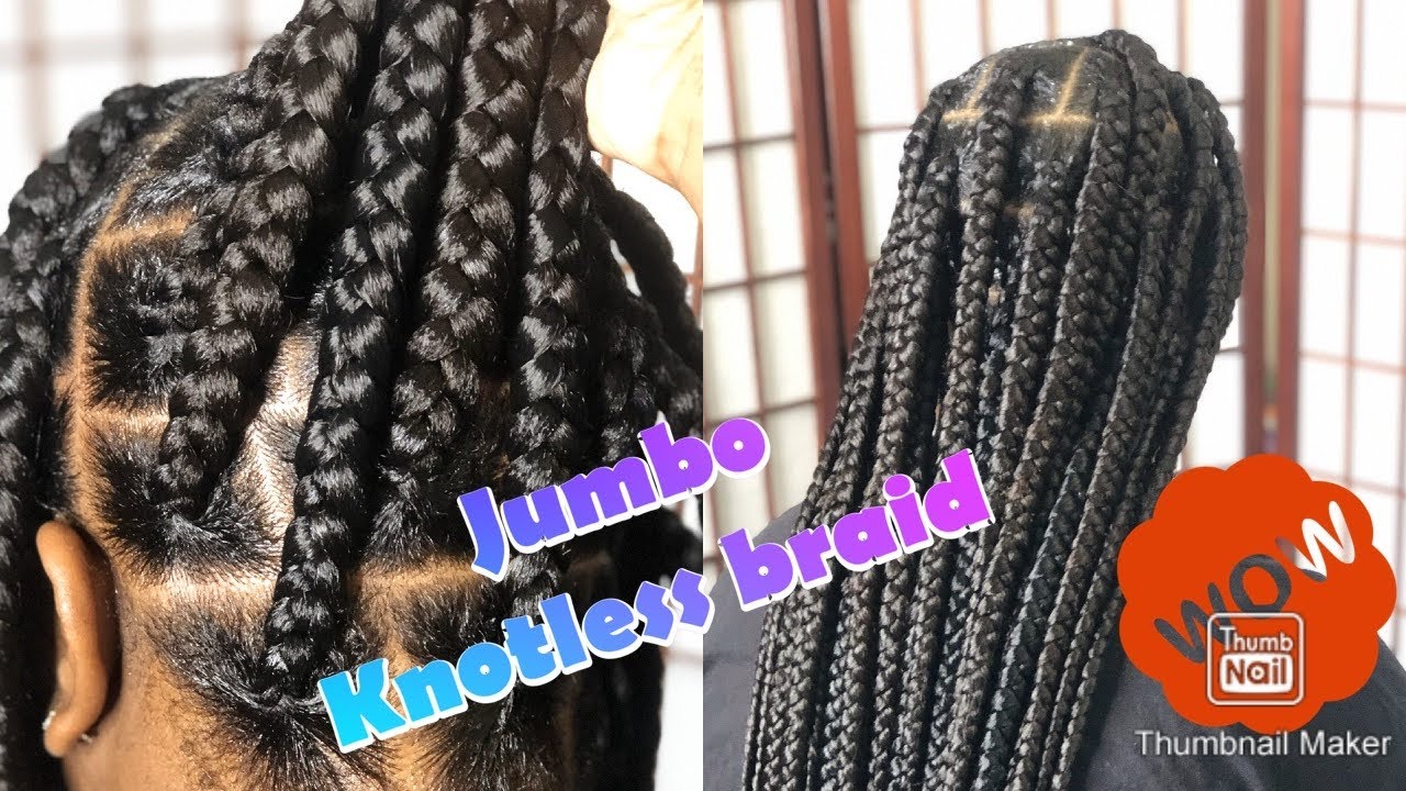 How to do jumbo knotless braids - YouTube