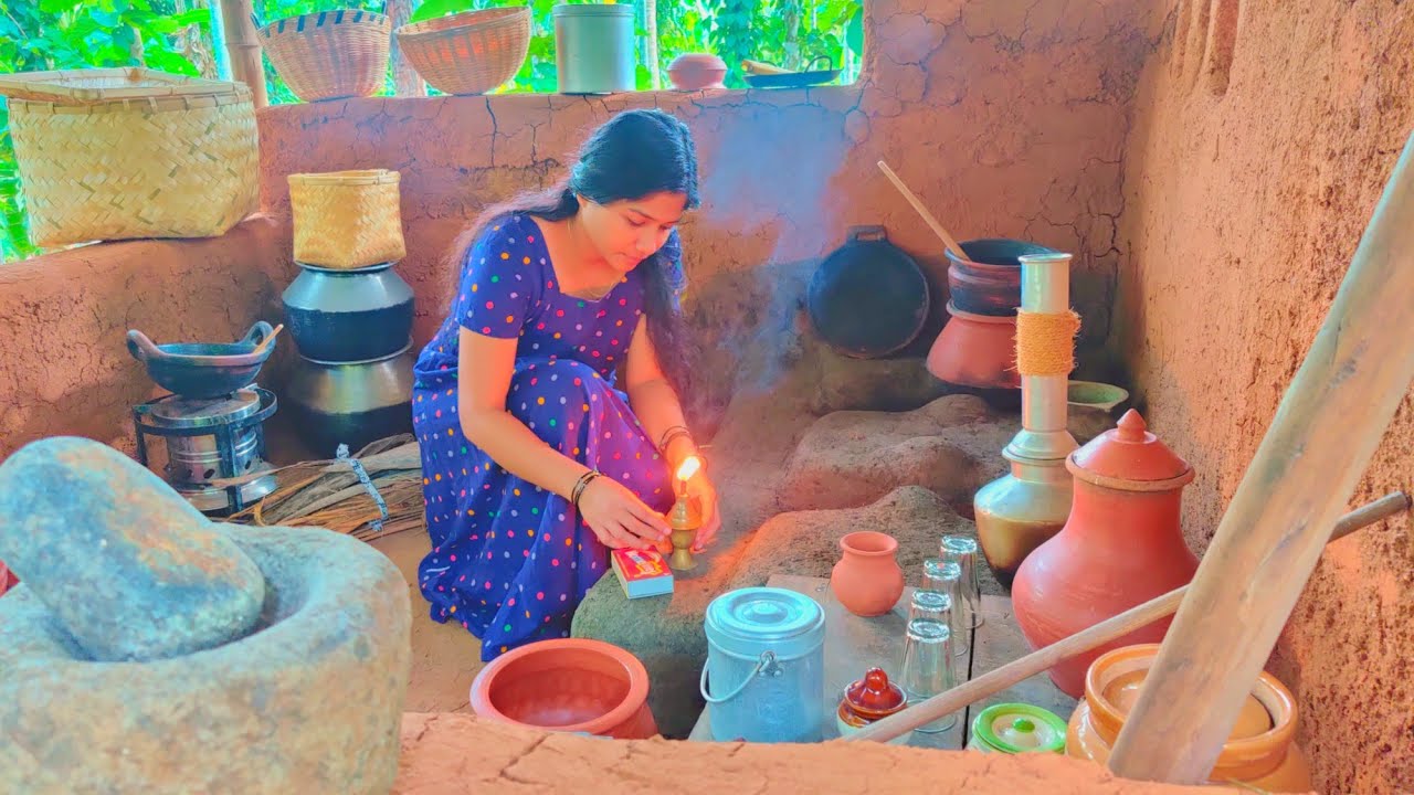 Kerala Traditional Life of A Woman ഓല വീട്ടിലെ പാല് കാച്ചൽ # ...