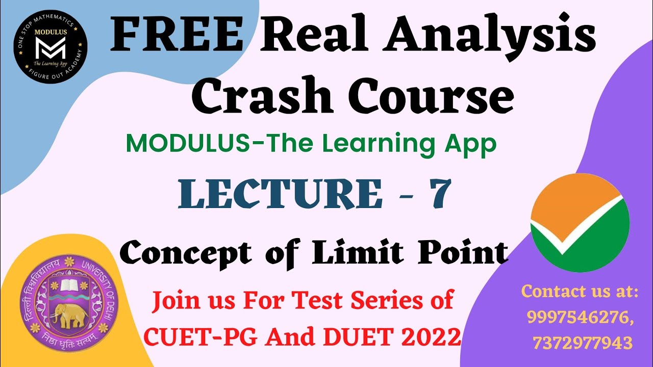 DU, CUET FREE REAL ANALYSIS CRASH COURSE || LECTURE - 7 ||Concept of ...