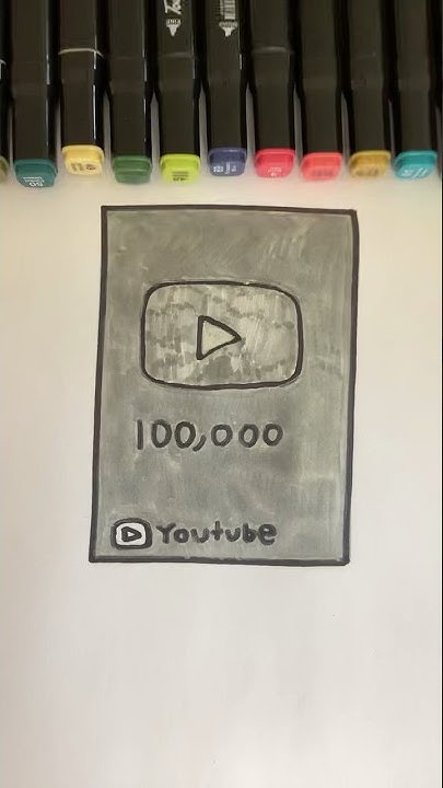 Silver YouTube play button drawing #art #satisfying #drawing #painting ...