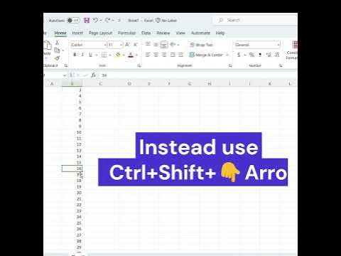 Excel Shortcuts: Mastering Ctrl+Shift+Arrow Keys for Faster Data Navigation! - YouTube