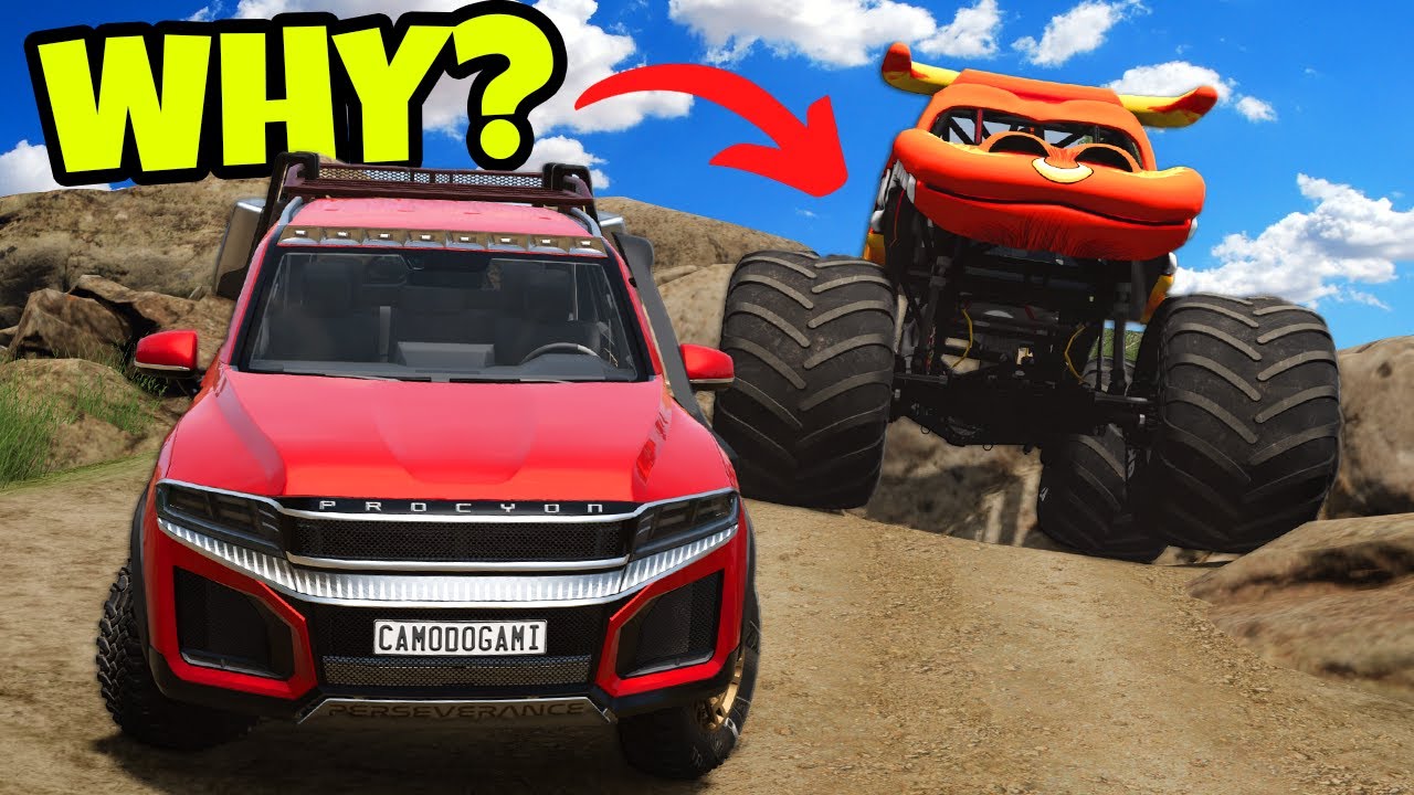 Using a Monster Truck on This Awesome NEW Offroad Map in BeamNG Drive ...