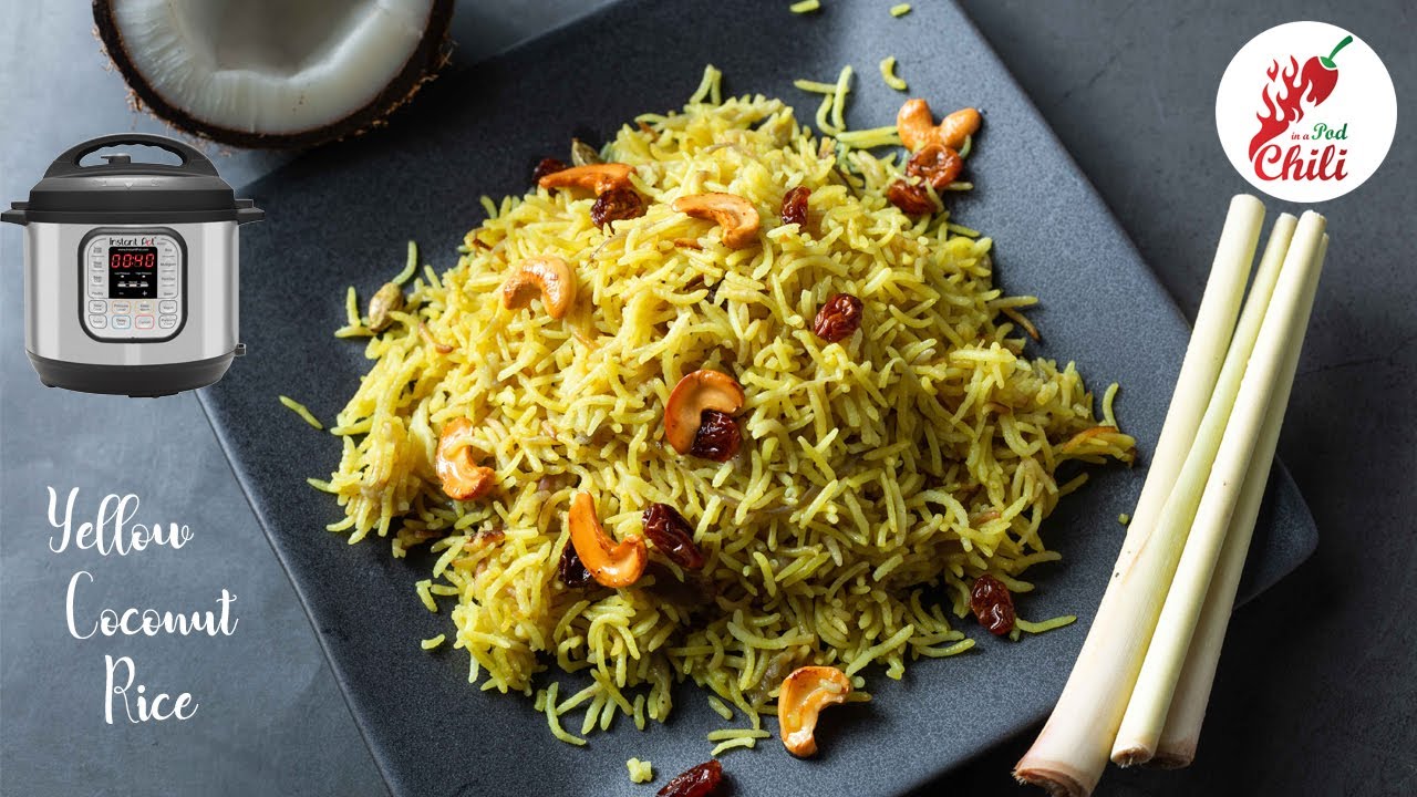 Yellow Coconut Rice with Lemongrass | Sri Lankan Yellow rice | Instant ...