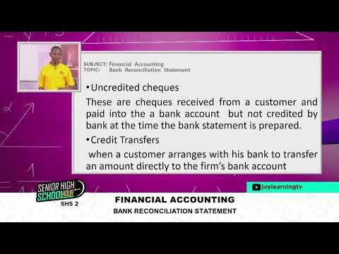 SHS 2 - financial accounting - bank reconciliation statement - YouTube