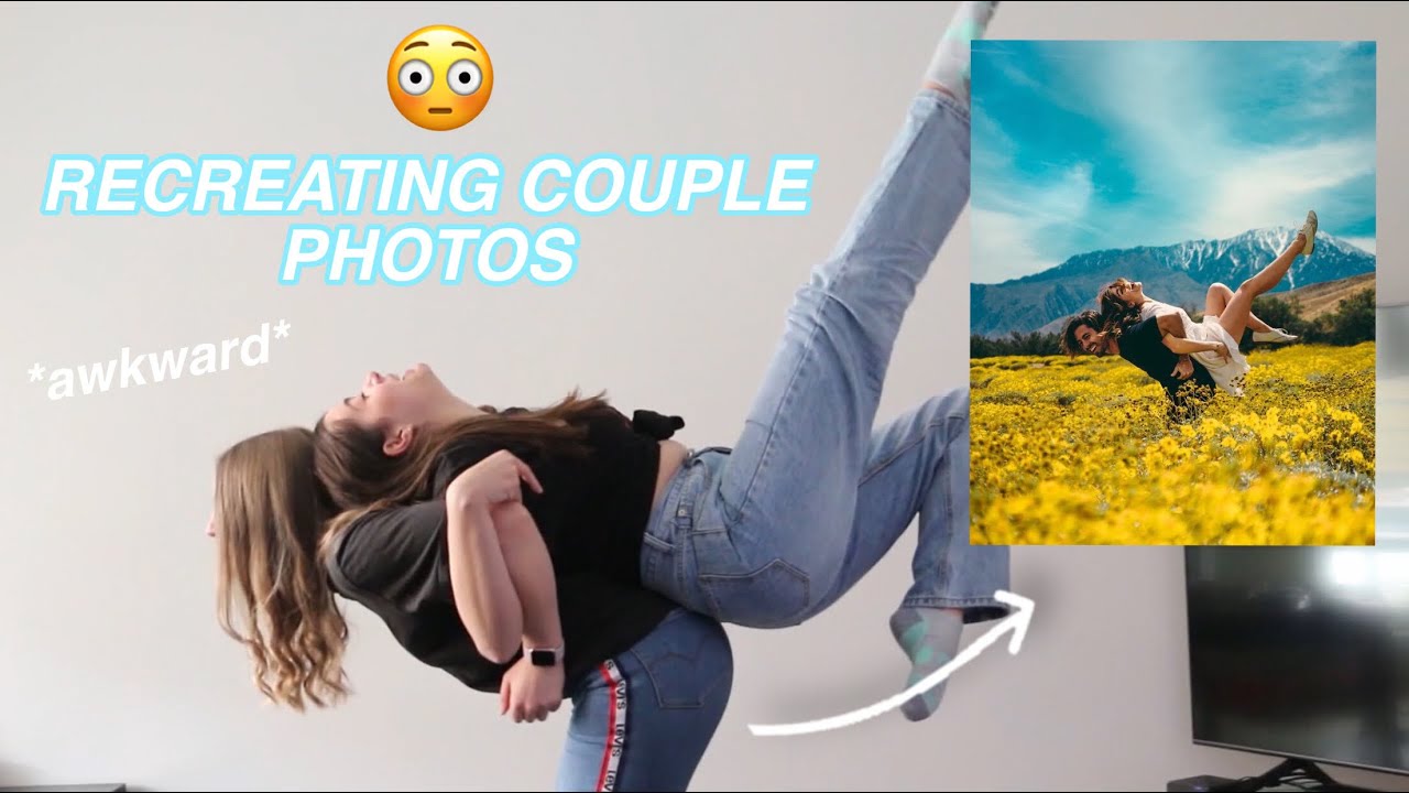 recreating couple photos *awkward* | SamanthaAndJordan - YouTube