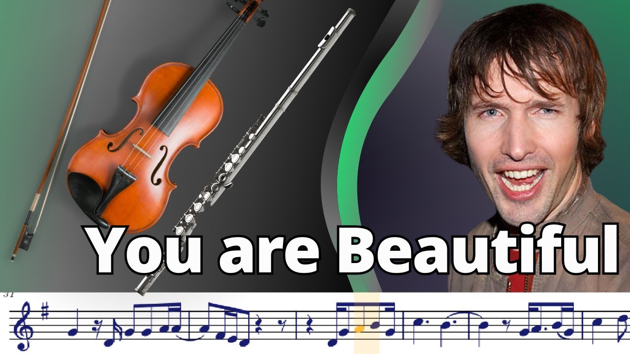 You are beautiful (James Blunt) Sheet Music (Violin/Flute/Piano) - YouTube