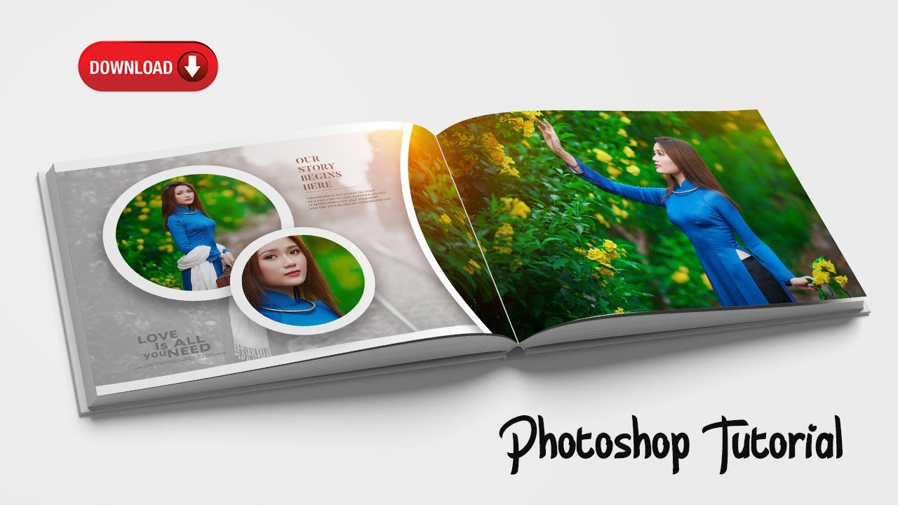 how to create Outdoor album sheet 12x36 Photoshop tutorial - YouTube