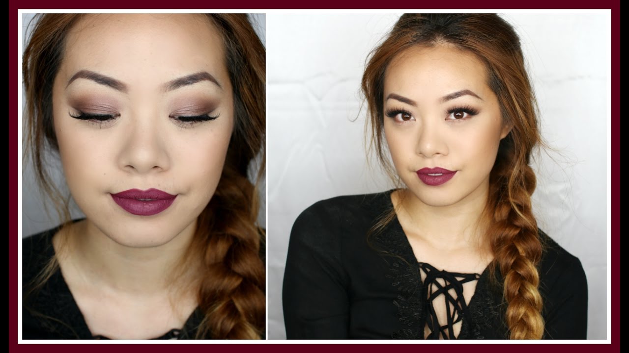 Fall Makeup | Neutral Eyes & Berry Lips - YouTube