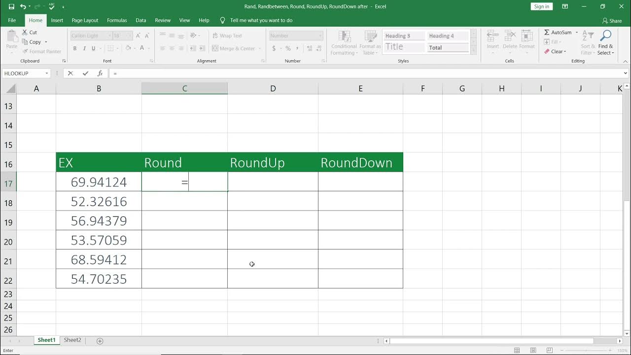 Microsoft Excel | Rand, Randbetween, Round, RoundUp, RoundDown Functions | SINHALEN (සිංහලෙන් ...