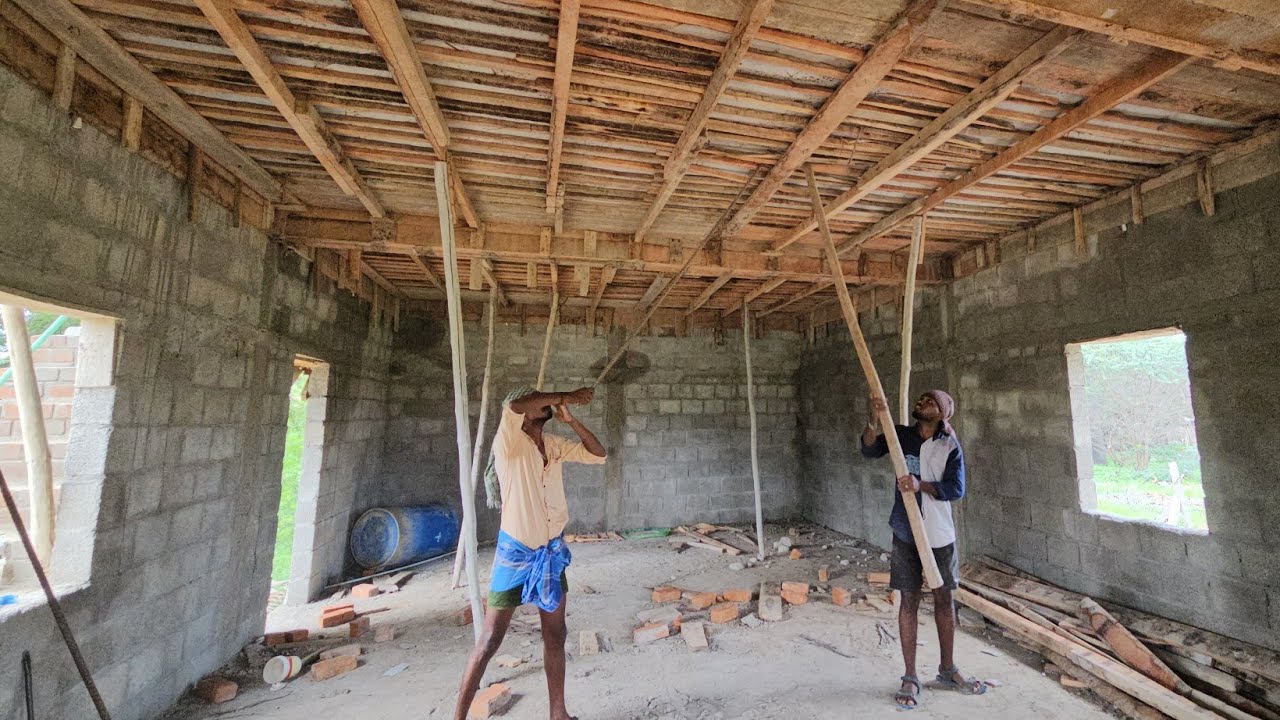 Building Roof Formwork Removal_10ftRoof Concrete after Shuttering ...