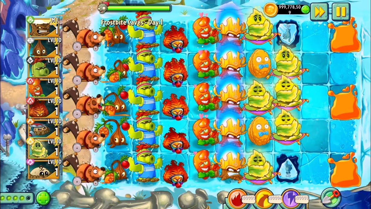PVZ2 MOD | ADVENTURE [FROSTBITE CAVES] DAY 1-2-3-4-5 IN 12:29 | FULL HD ...