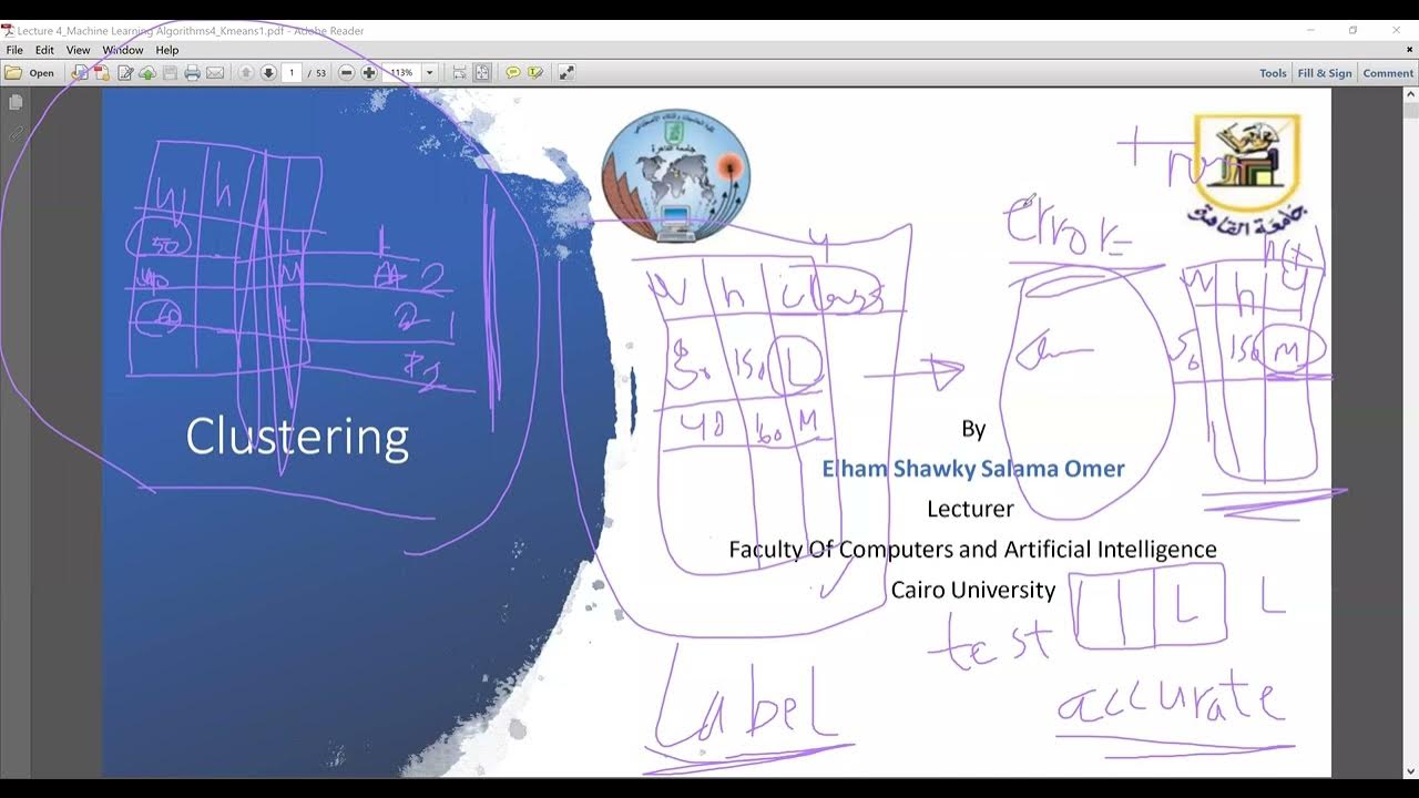 Lecture4: Clustering with KMeans 1 التعرف علي الانماط بالعربي - YouTube
