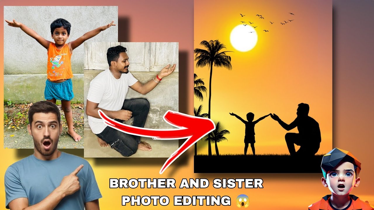 How To Edit Brother And Sister Photo || Picsart Photo Editing - YouTube