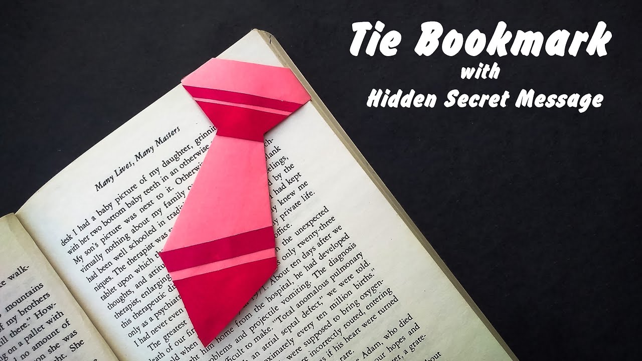 Unique Tie Bookmark with secret message || How to make Tie Bookmark ...