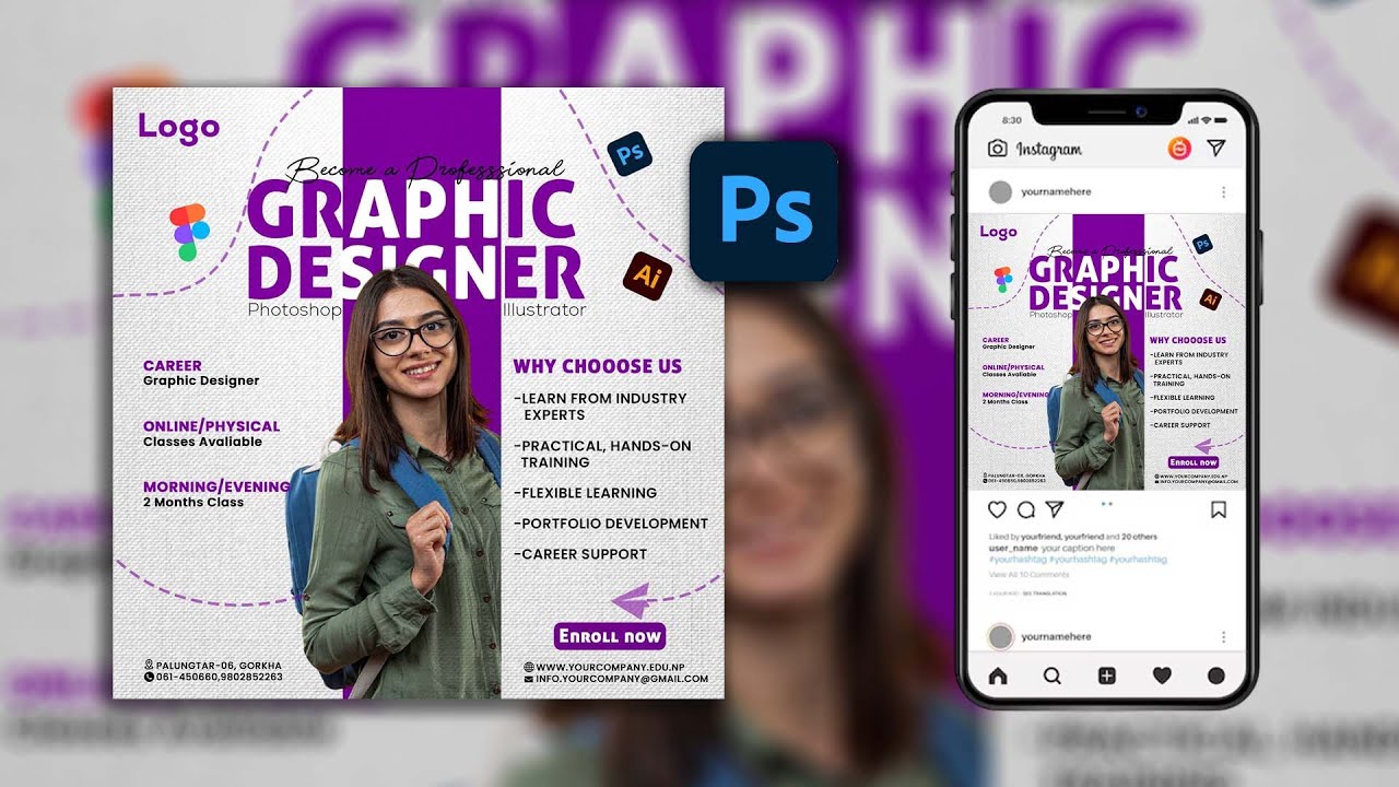 Create Stunning Social Media Posts in Photoshop | Graphic Design - YouTube