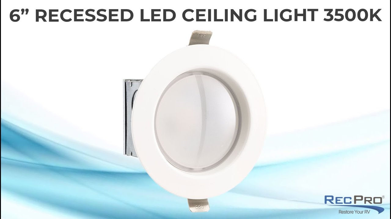 6" Recessed LED Ceiling Light 3500k - YouTube