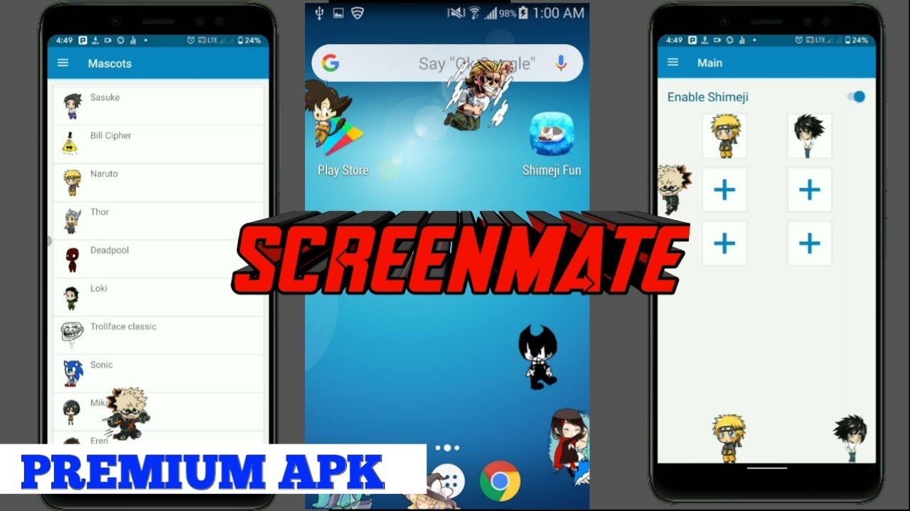 Add anime characters on mobile screen|Cute anime characters on mobile ...