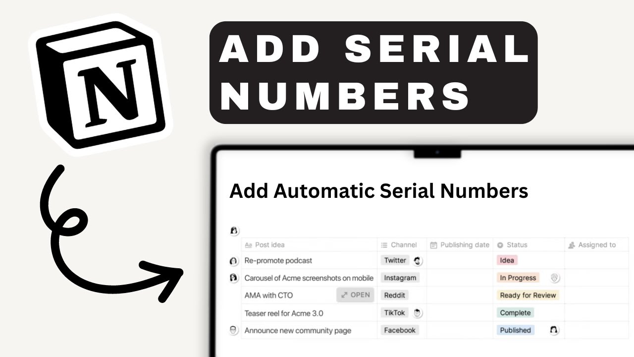 How To Add Automatic Serial Numbers In Notion Notion Tutorial 2025 Youtube 2382