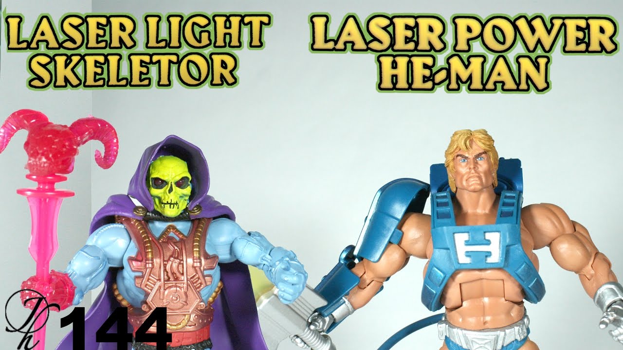 LASER POWER HE-MAN & LASER LIGHT SKELETOR MOTUC Masters of the Universe ...