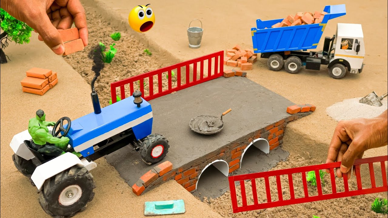 diy mini truck making bricks and metal railings bridge construction ...