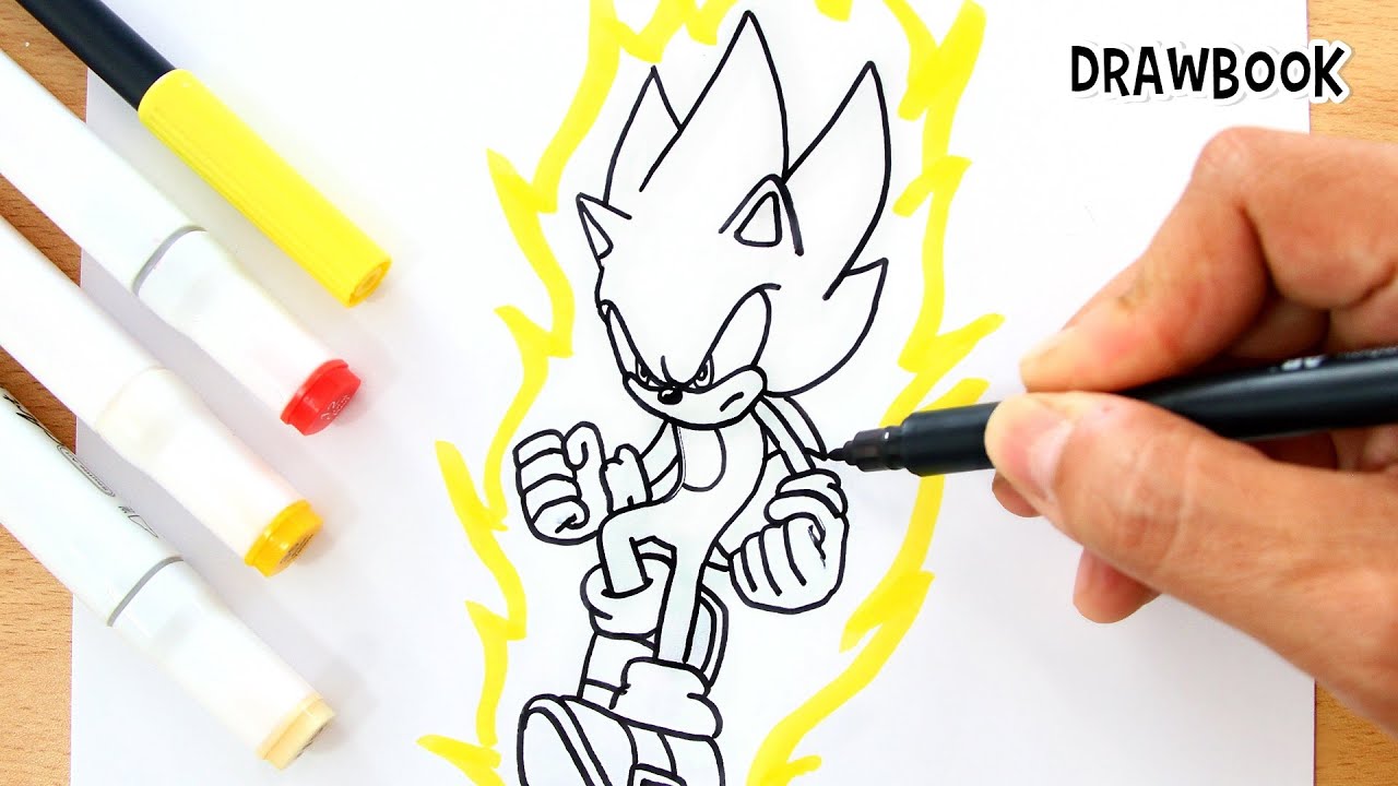 Learn How to Draw SUPER SONIC On Fire (step by step) - YouTube