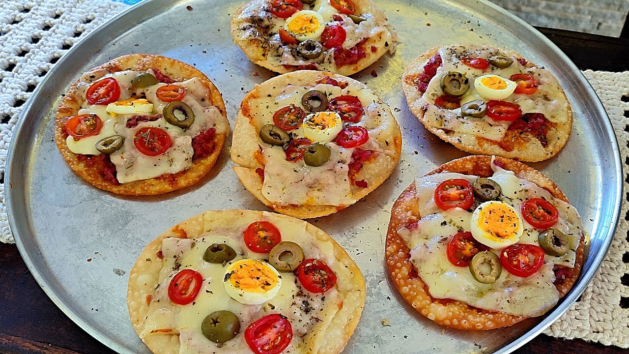 Mini Pizza com Massa de Pastel I A Melhor que já Comi - YouTube