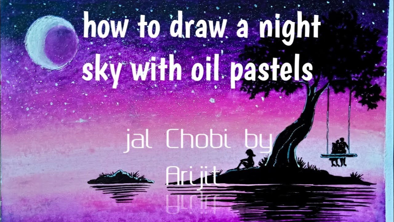|| Easy oil pastel night sky drawing for beginners || step by step ...
