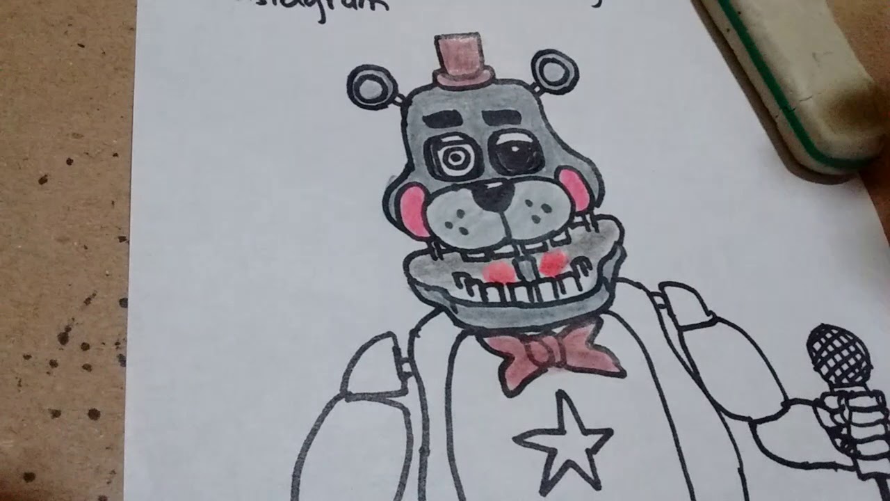 Cómo pintar a lefty de five nigths at Freddy's/how to paing lefty from ...