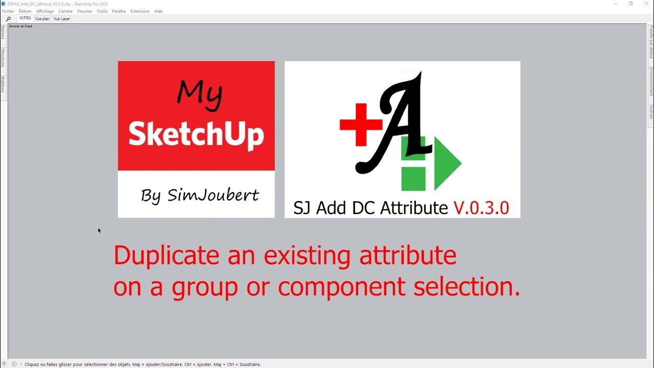 SJ Add DC Attribute - Duplicate an existing attribute on a group or component selection. - YouTube