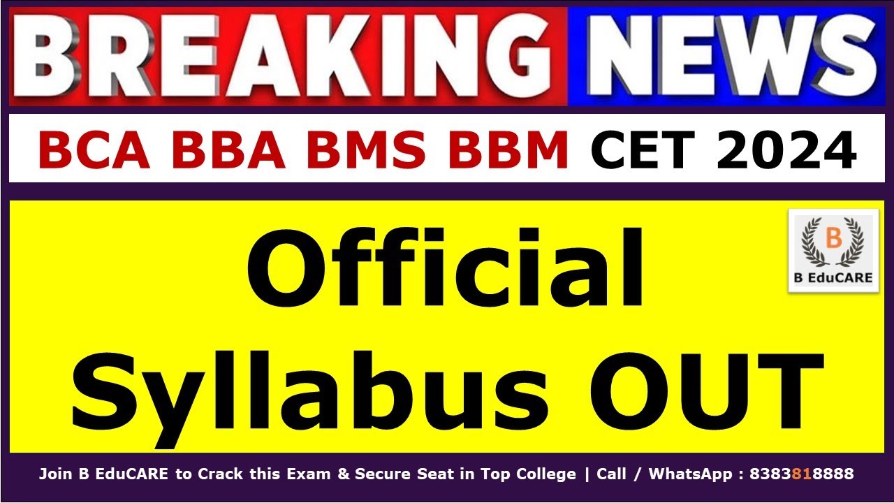 Official Syllabus of CET BBA ,BMS, BCA and BBM CET 2024#cet - YouTube