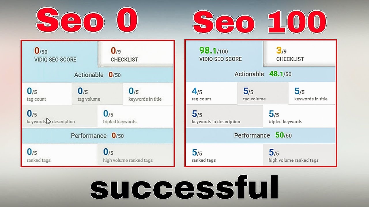 VIDIQ SEO SCORE 0 | VIDIQ SEO SCORE 100 kaise kare | video seo - YouTube