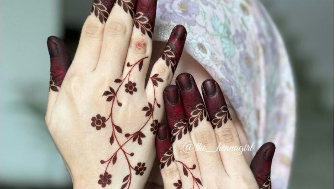 New stylish and unique leaf and plam mehendi design|| simple mehndi ...