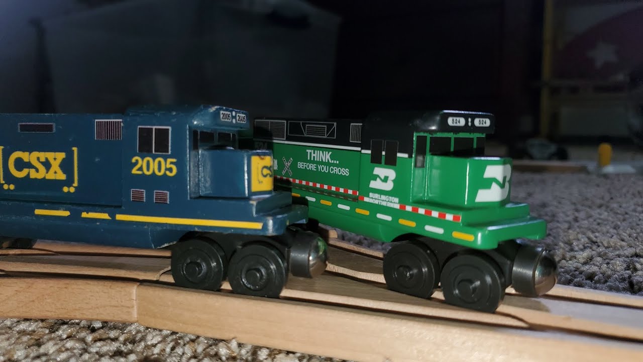 wooden train derailment - YouTube