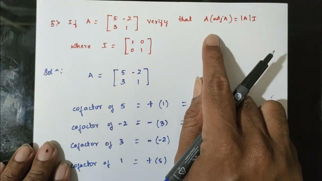 Matrices and Determinants | Adjoint A | 20SC01T( Diploma ) | 5 marks ...