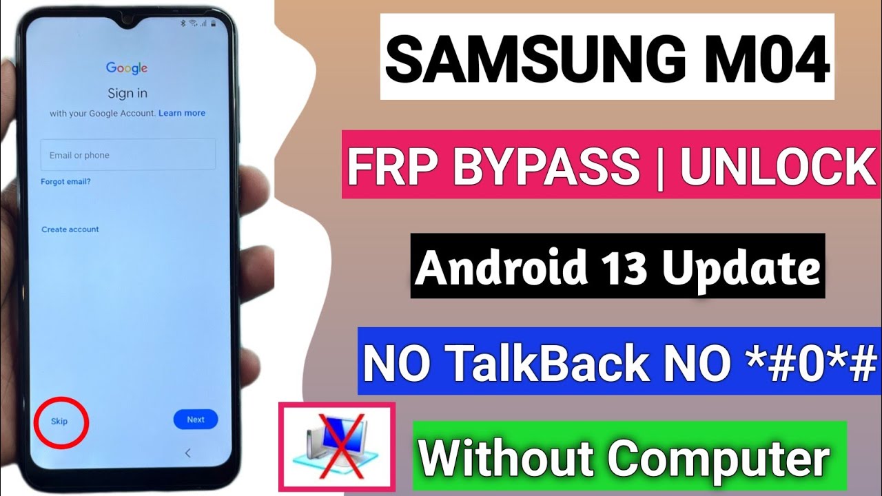 Samsung M04 Frp Bypass Android 13 || Samsung A05, F13, F14, F34, M13 ...