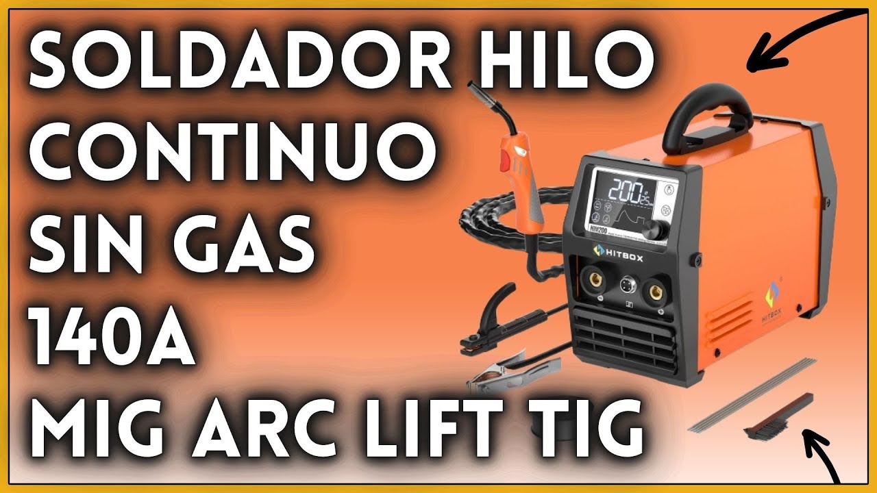 HITBOX 4 en 1 Soldador Hilo Continuo Sin Gas 140A 230V Digital Portátil ...