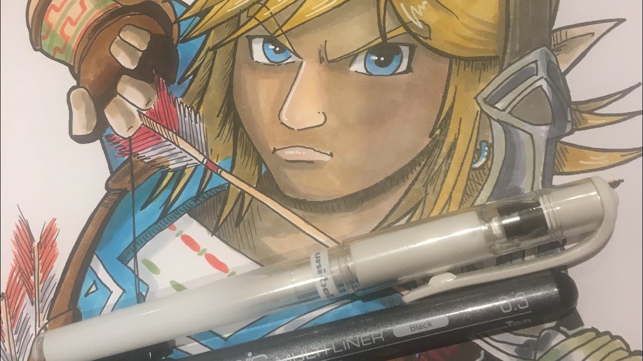 My Drawing of Link from Zelda - Breath of the wild - YouTube