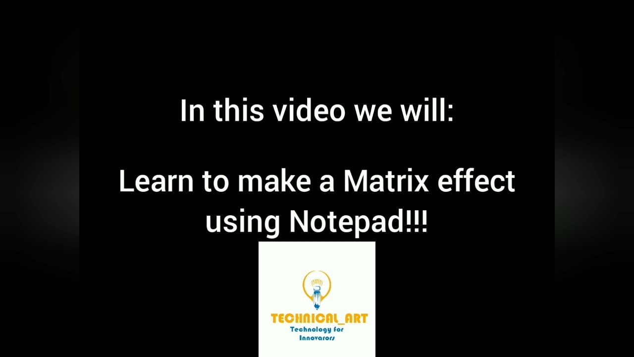 Matrix Effect using Notepad!!! - YouTube