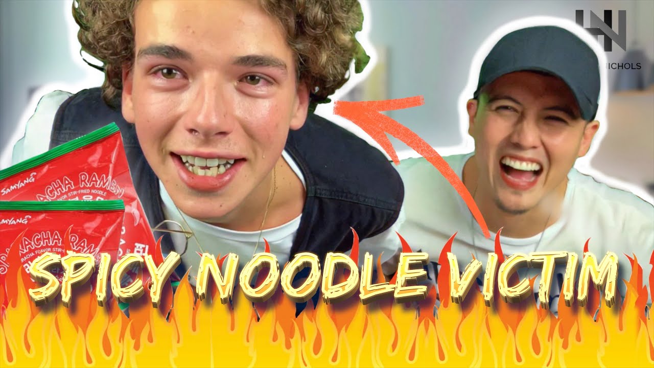 SPICY NOODLE CHALLENGE VS. YOUNG BELGIAN | HANSEN NICHOLS - YouTube