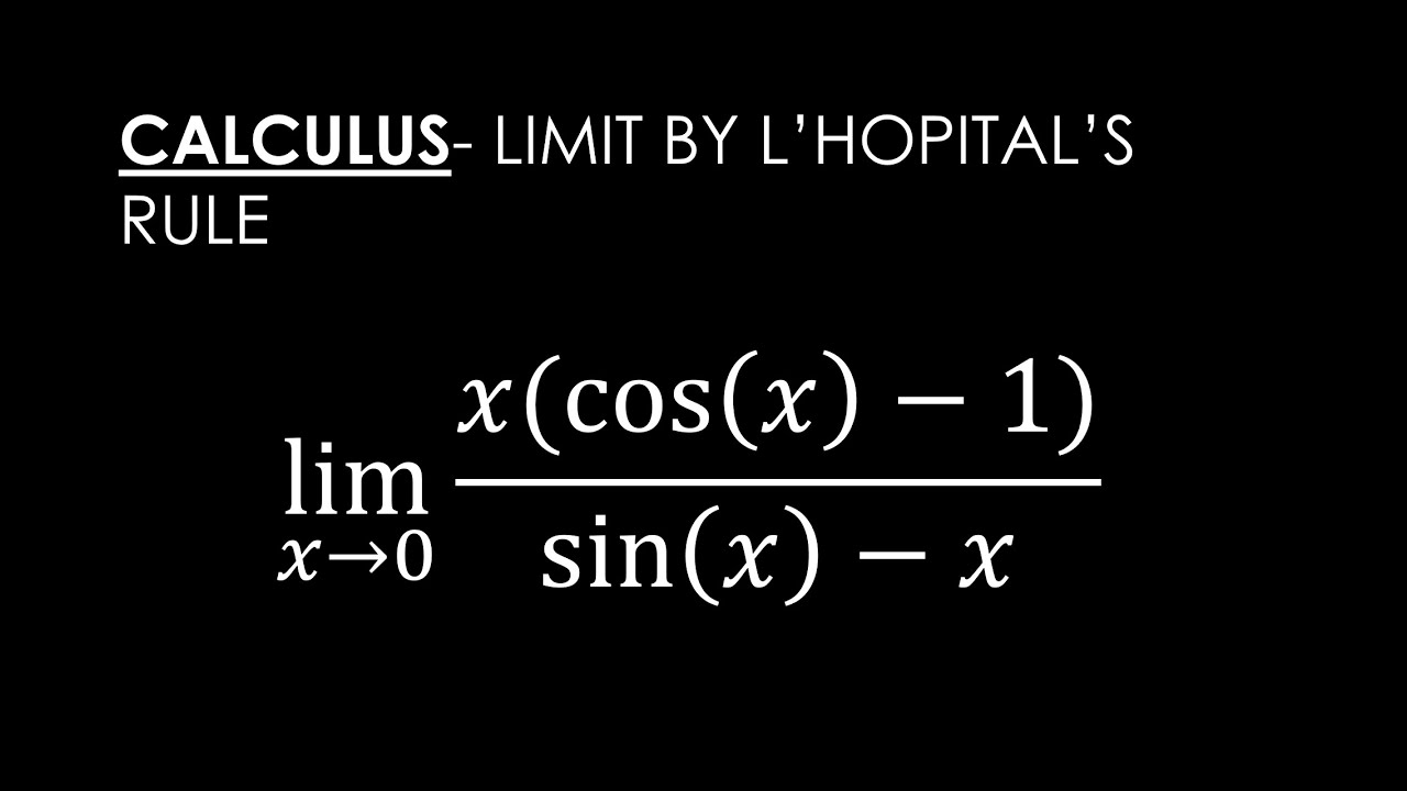 Calculus- limit by L'hopital's rule (tough problem!) - YouTube