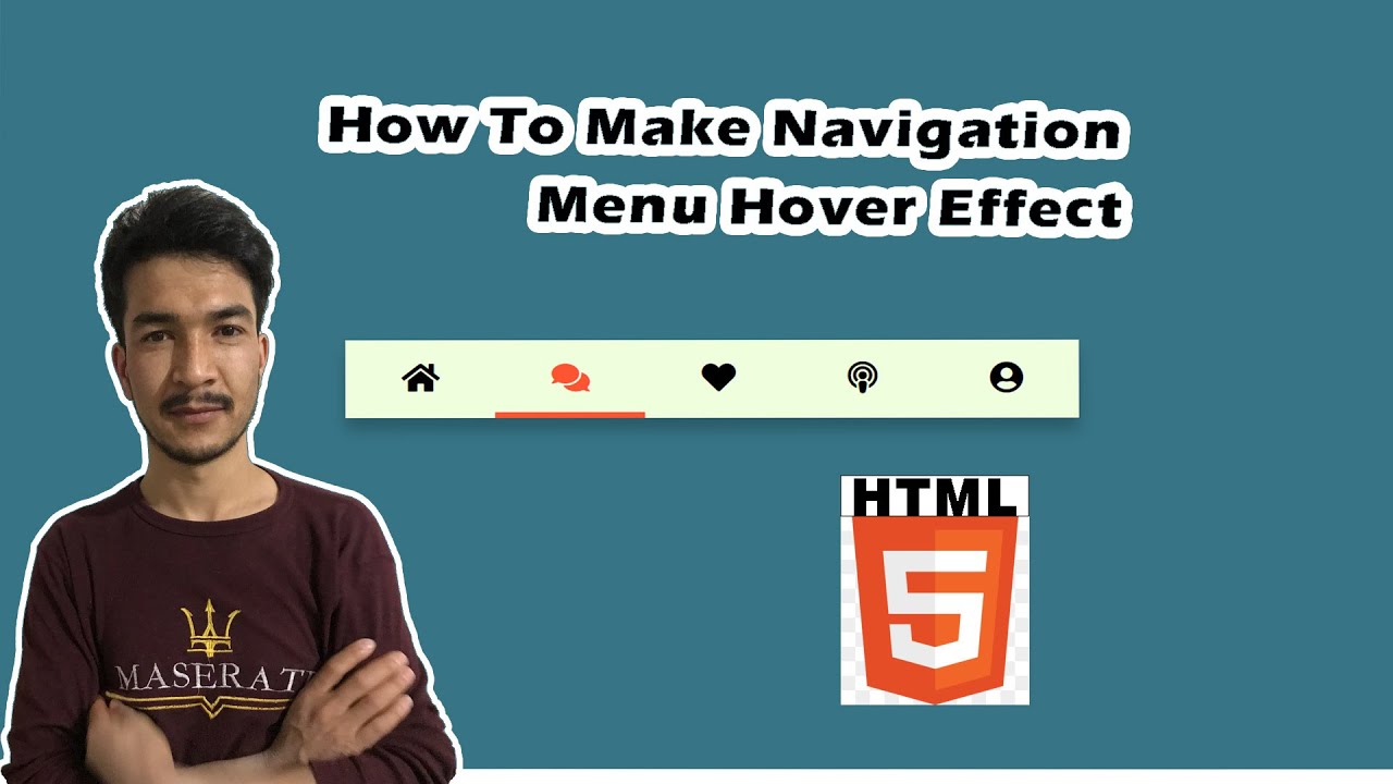 How To Make Navigation Menu Hover Effect Just Using Html And Css Youtube 0325
