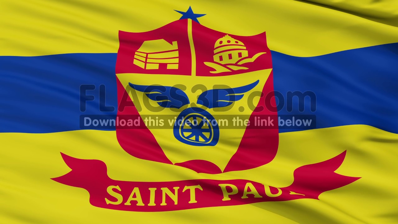 Close Up Waving National Flag of St. Paul City - YouTube