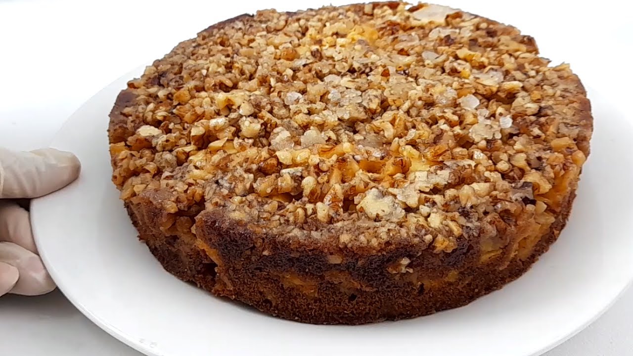 Apple Caramel Cake with Walnuts / Apple Pie / Quick Apple Pie Recipe ...